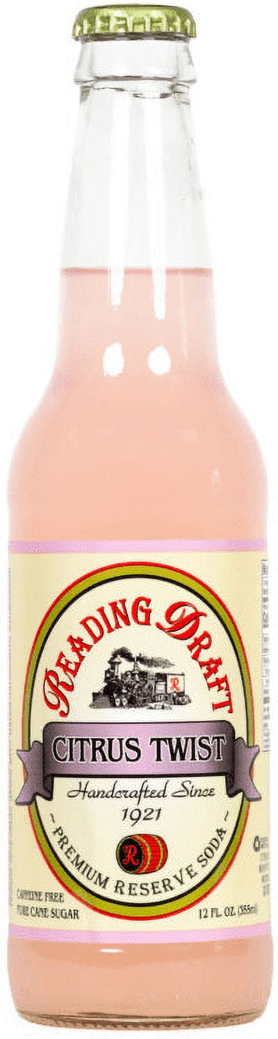 Reading Soda Works Handcrafted Bottled Citrus Twist Soda, 12-Pack Case ...