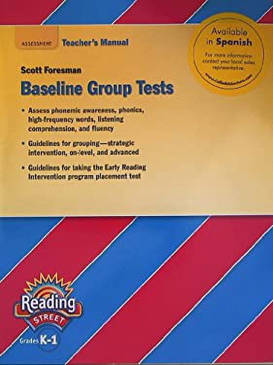 Pre-Owned Reading Street Grades K-1, Baseline Group Tests, Teacher's ...
