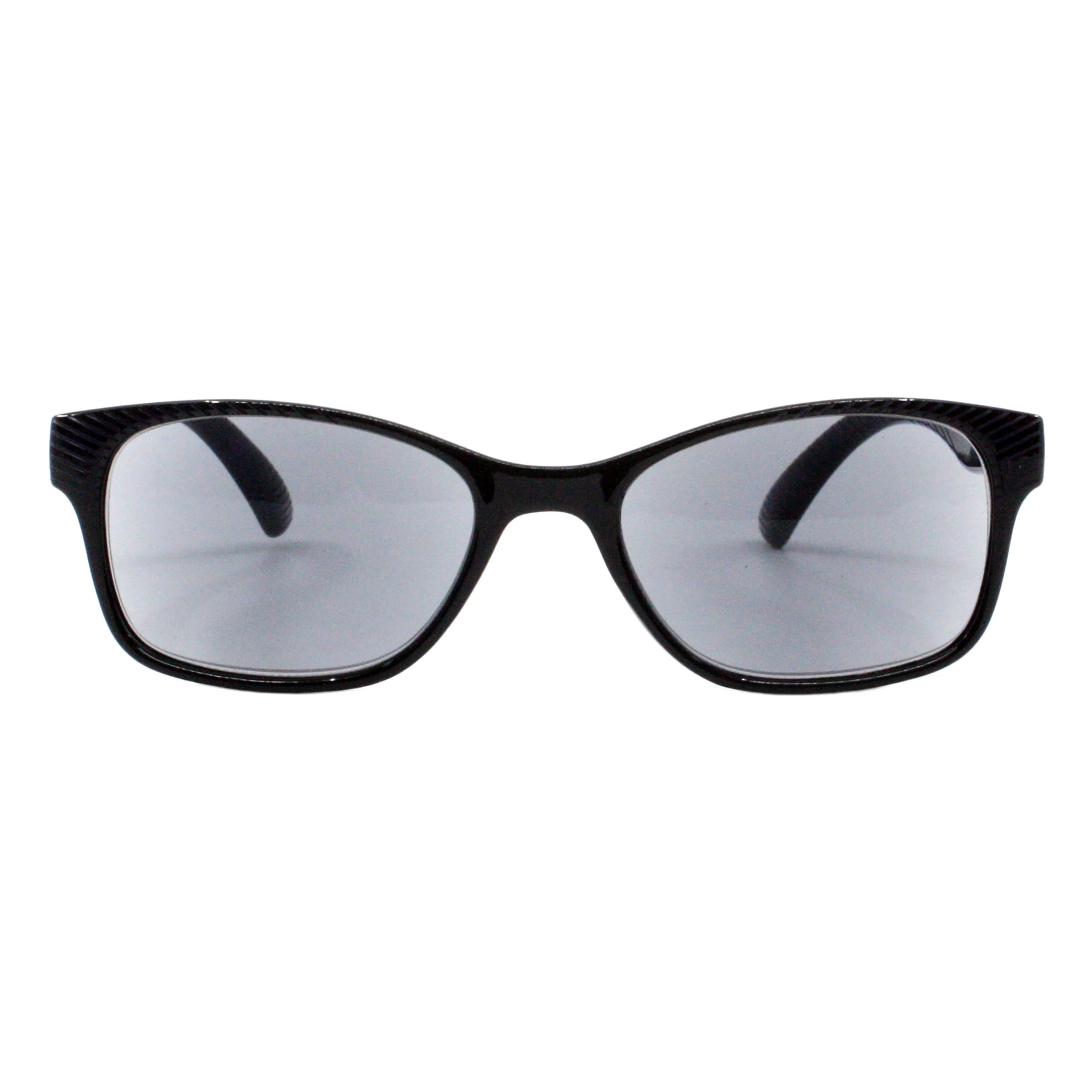 Reading Sunglasses Full Lens Magnified Rectangle Spring Hinge Black ...