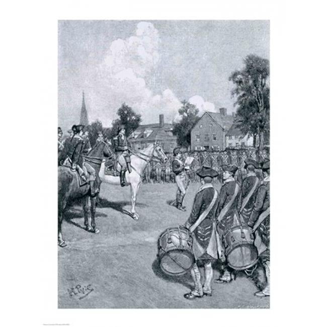Reading The Declaration Before Washington Army Poster Print by Howard ...
