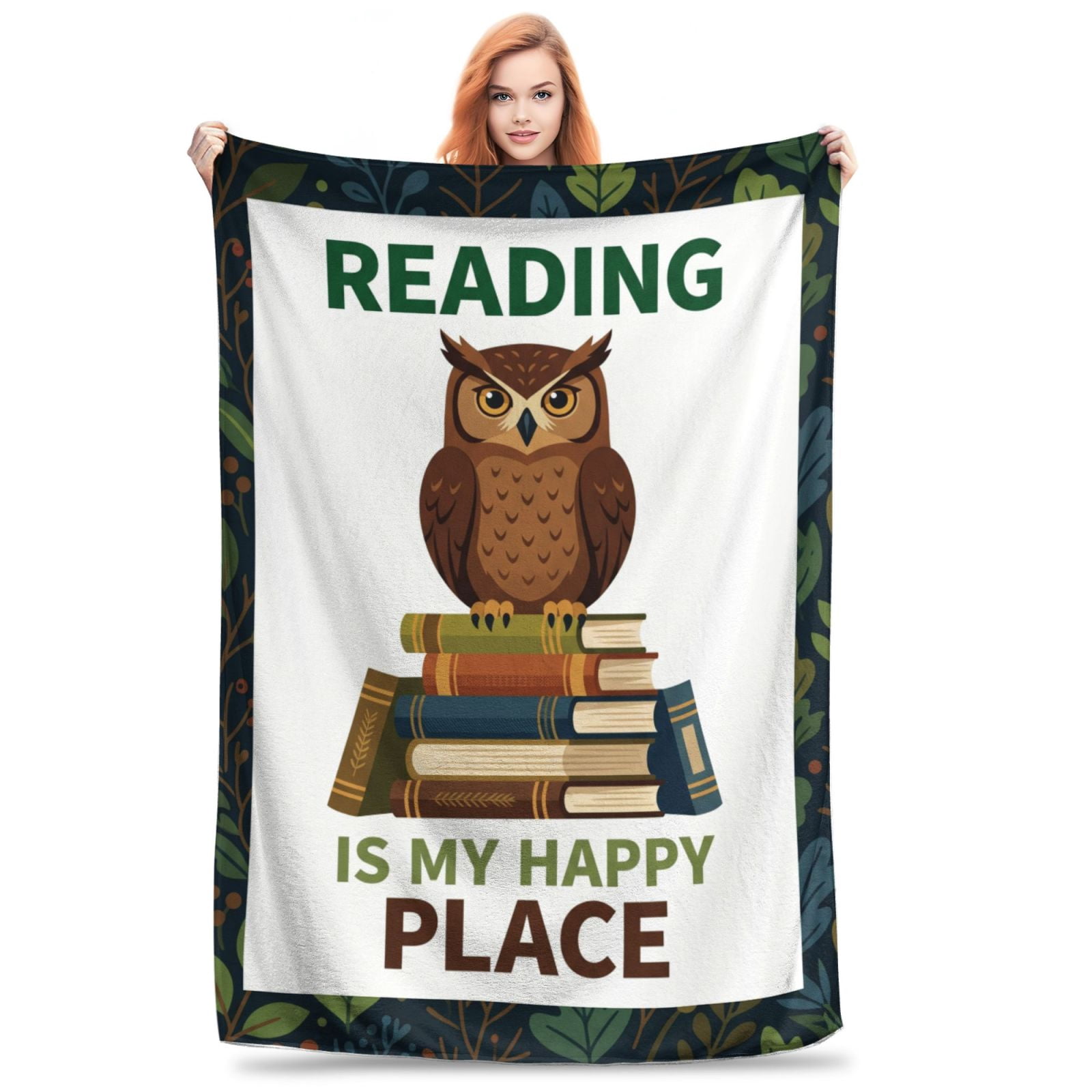 Reading Throw Blanket, Book Lover Design, Soft Flannel Blanket Gift for ...