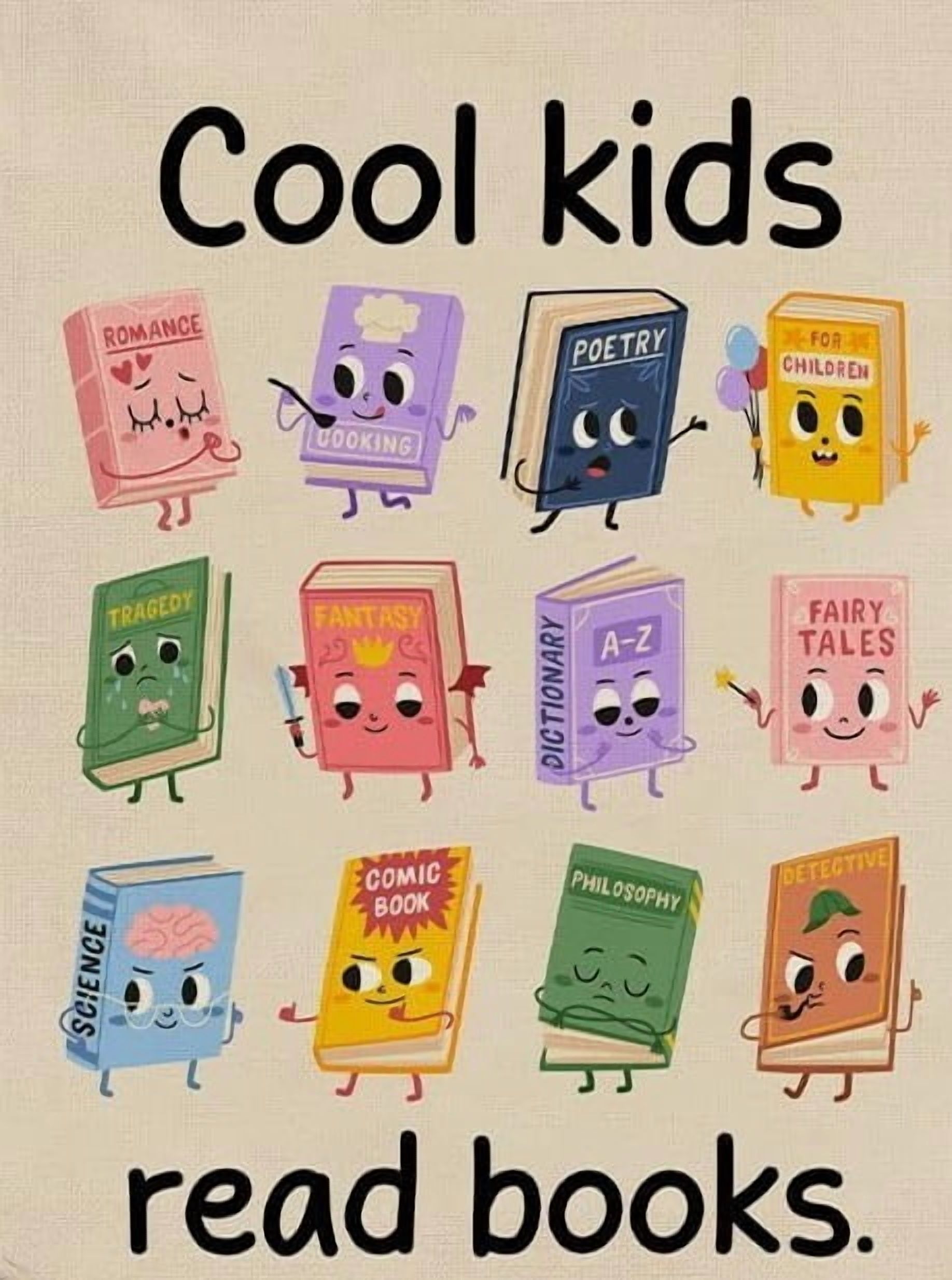 Reading Wall Art Cool Kids Read Books Poster Wall Decor Reading Corner ...