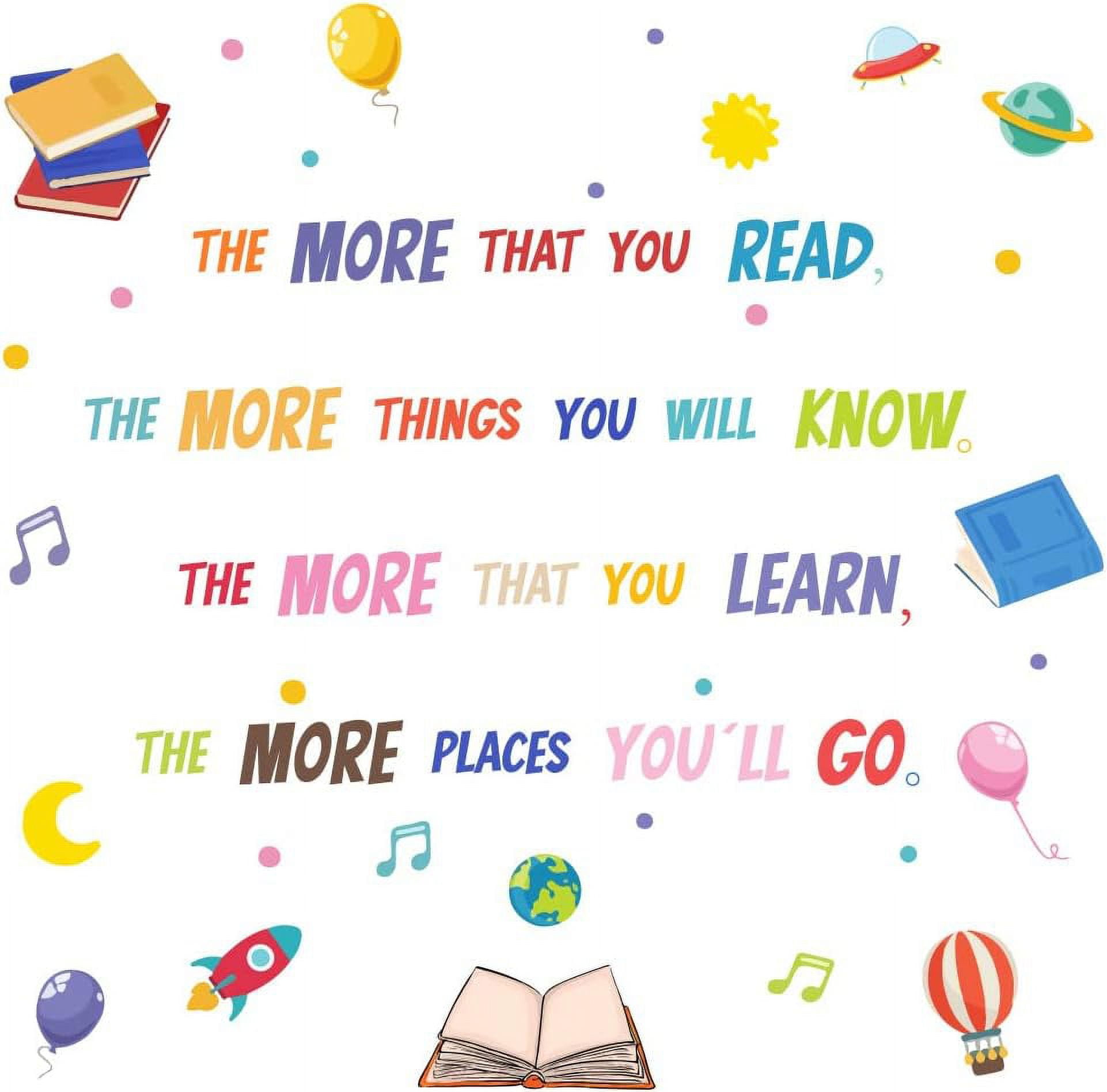 Reading Wall Decal Inspirational Quotes Wall Sticker Motivational Art ...