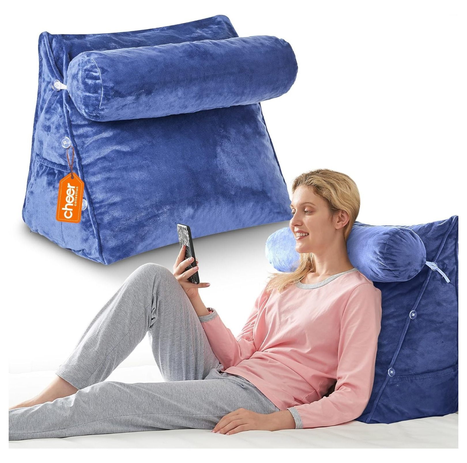 Reading Wedge Pillow - Adjustable Wedge Reading Pillow with Neck ...