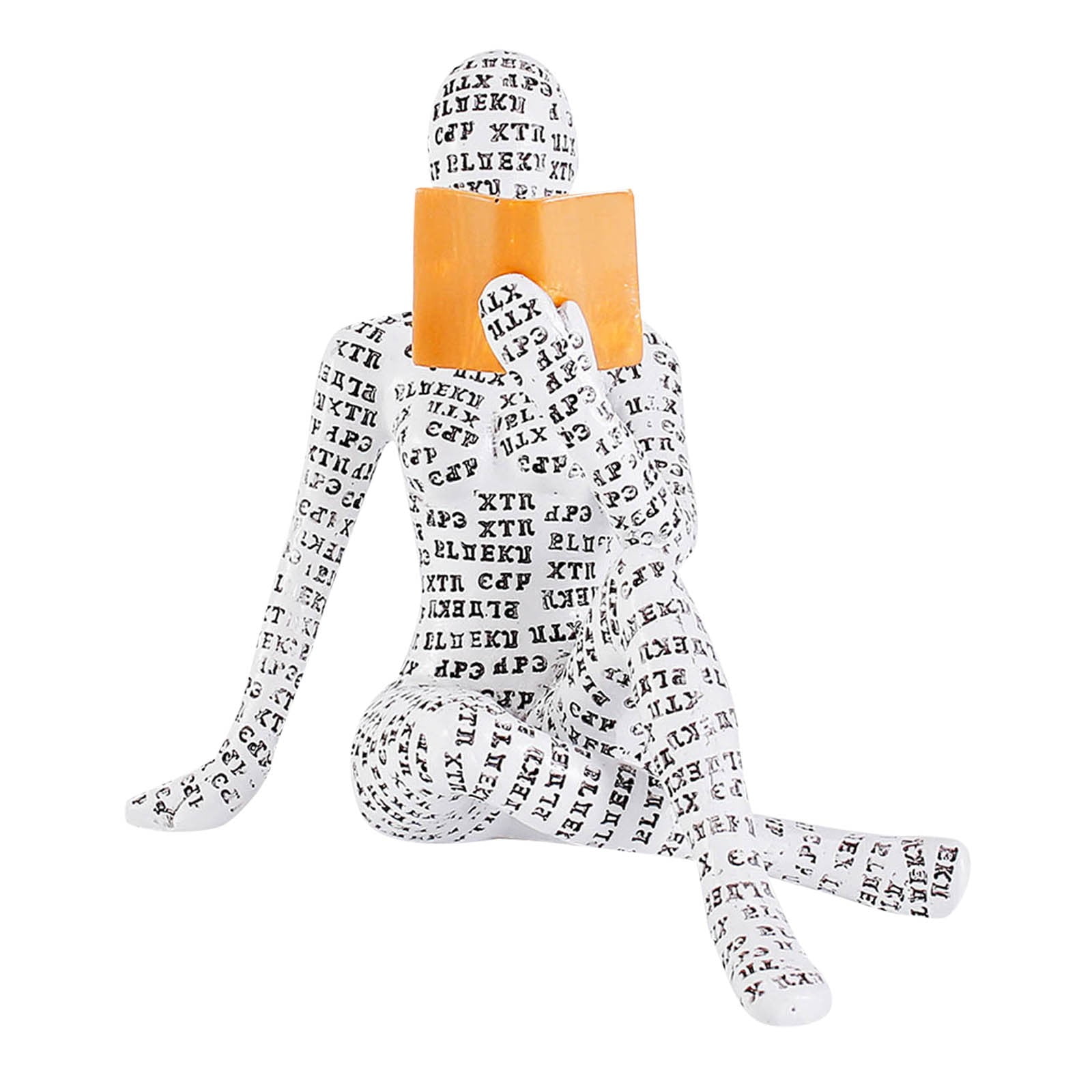 Reading Woman Figurine Pulp Bookshelf Decor Thinker Style Resin Statue ...