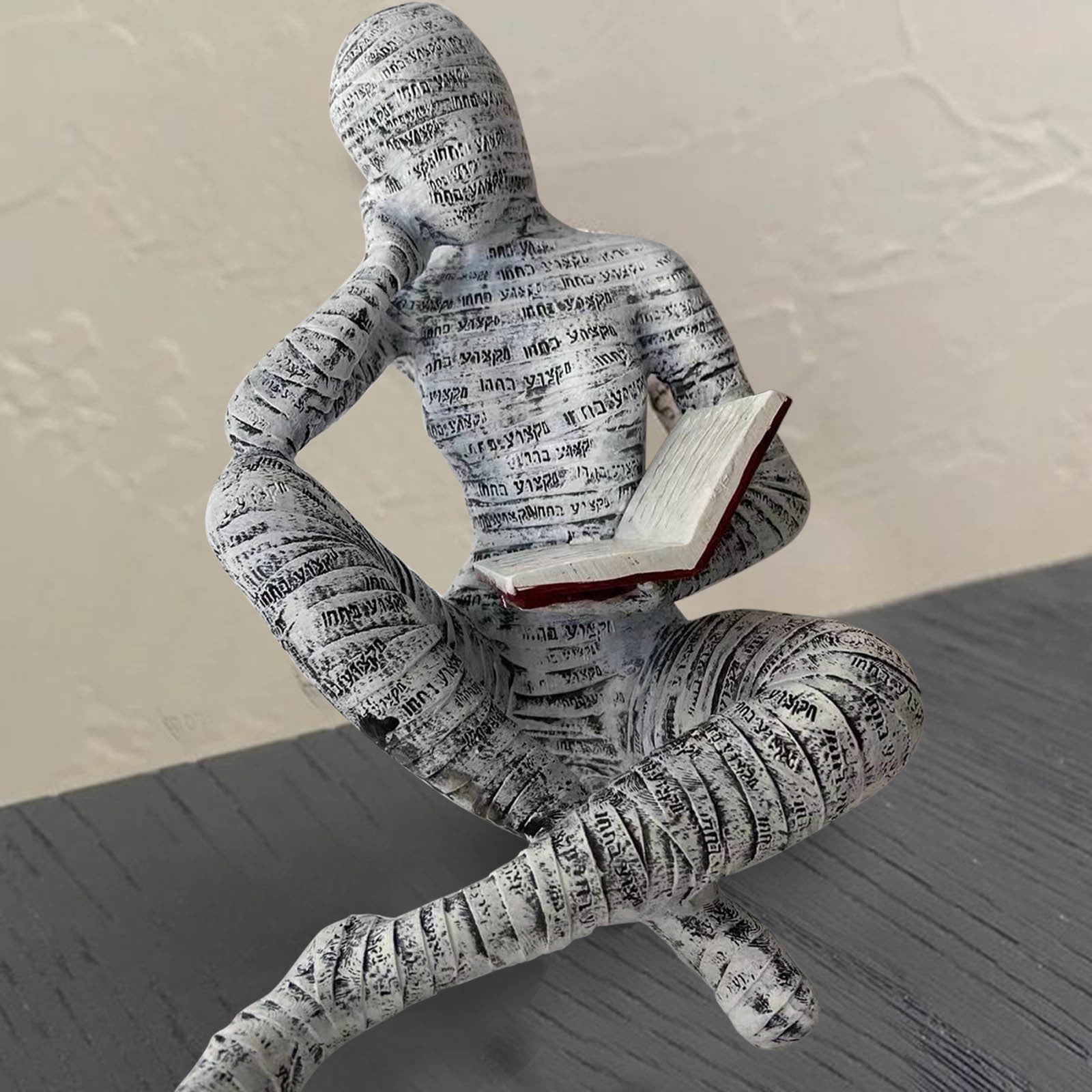 Reading Woman Figurine Pulp Woman Reading Bookshelf Decor Thinker Style ...