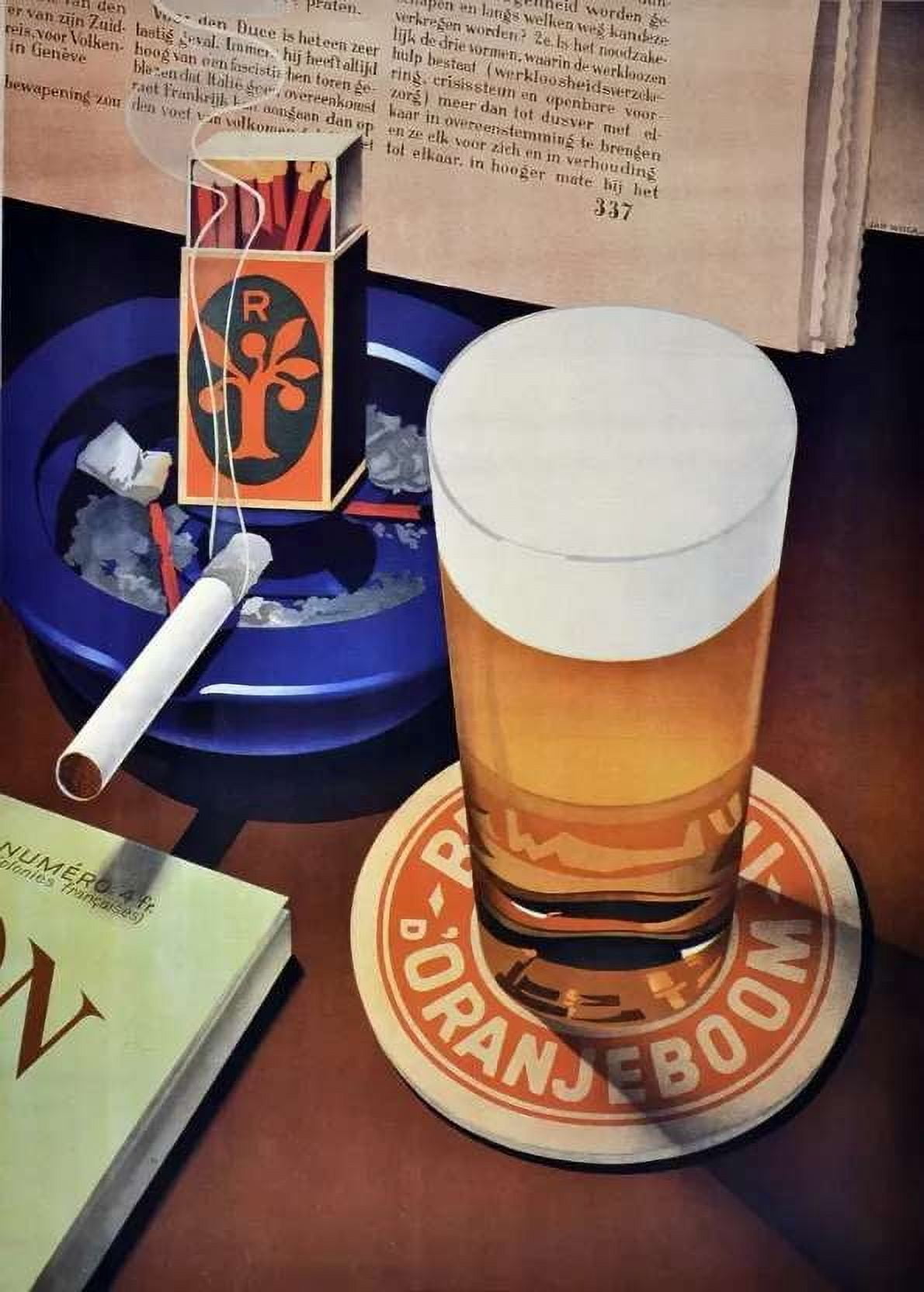 Reading, cigarette & beer display Decor Poster. Home Graphic Art Design ...