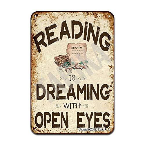 Reading is a dreamer with open eyes metal vintage mirror decoration ...