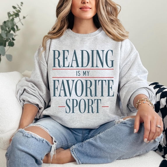Reading is my favorite sport Sweatshirt, Vintage Reading Sweatshirt ...