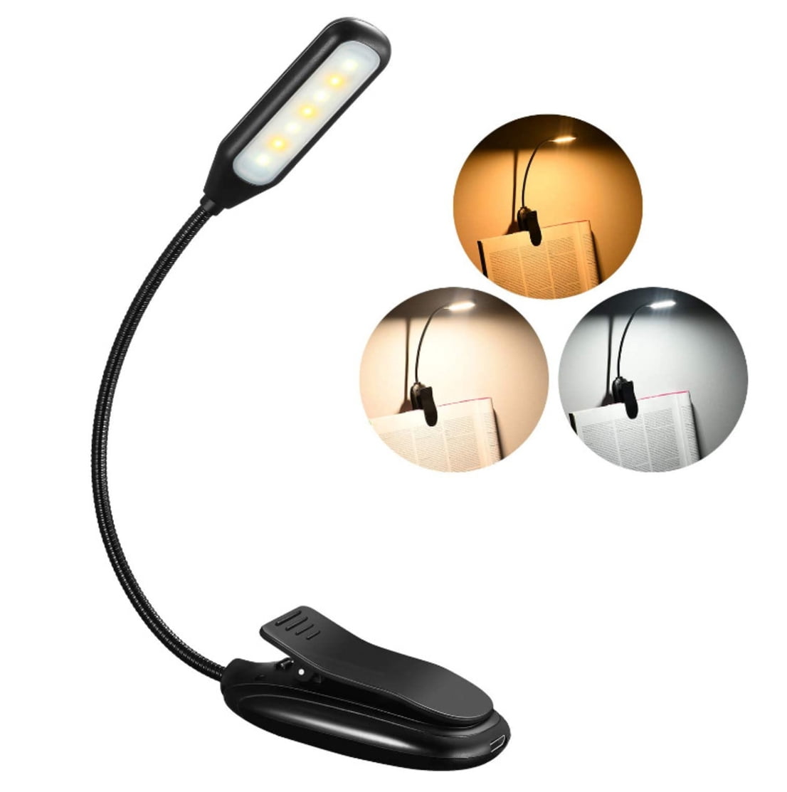 Reading light bookshelf, book light, 3 color temperature modes, night ...
