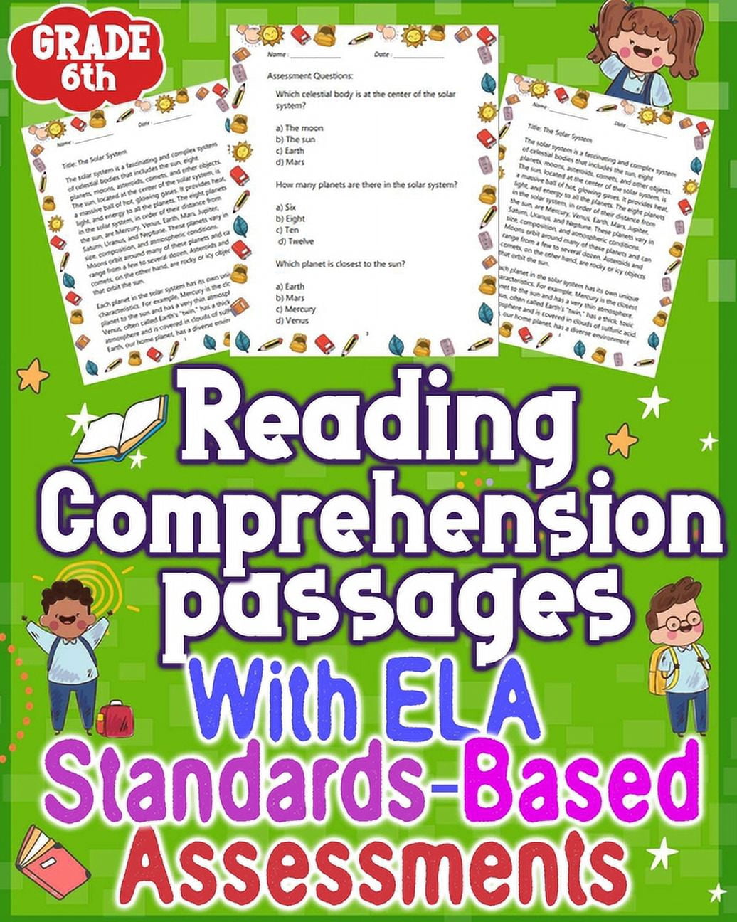 Reading passages Comprehension With ELA Assessments GRADE 6th: Elevate ...