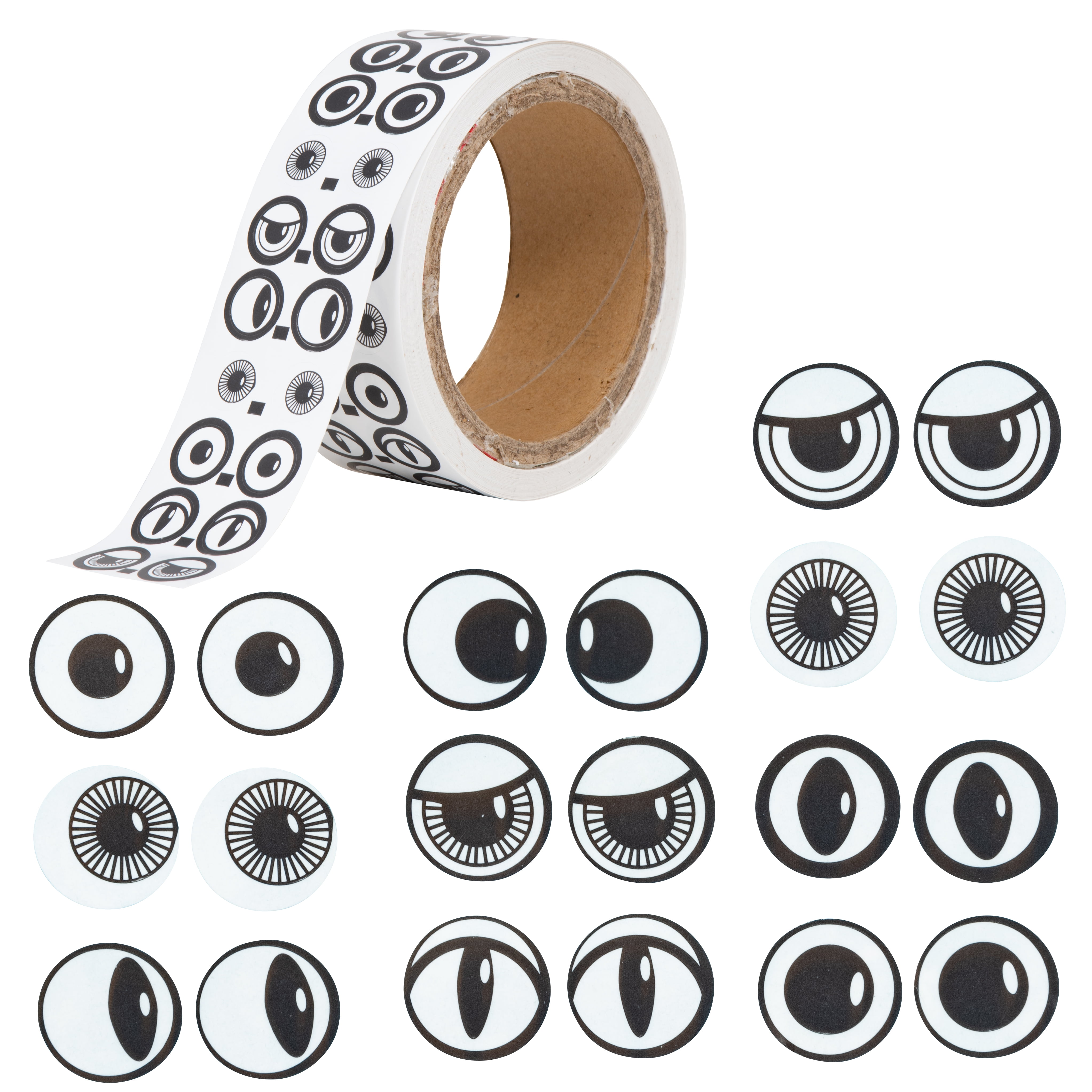 Ready 2 Learn Creative Sticker Roll - Eyes - Black and White - 2,000 ...