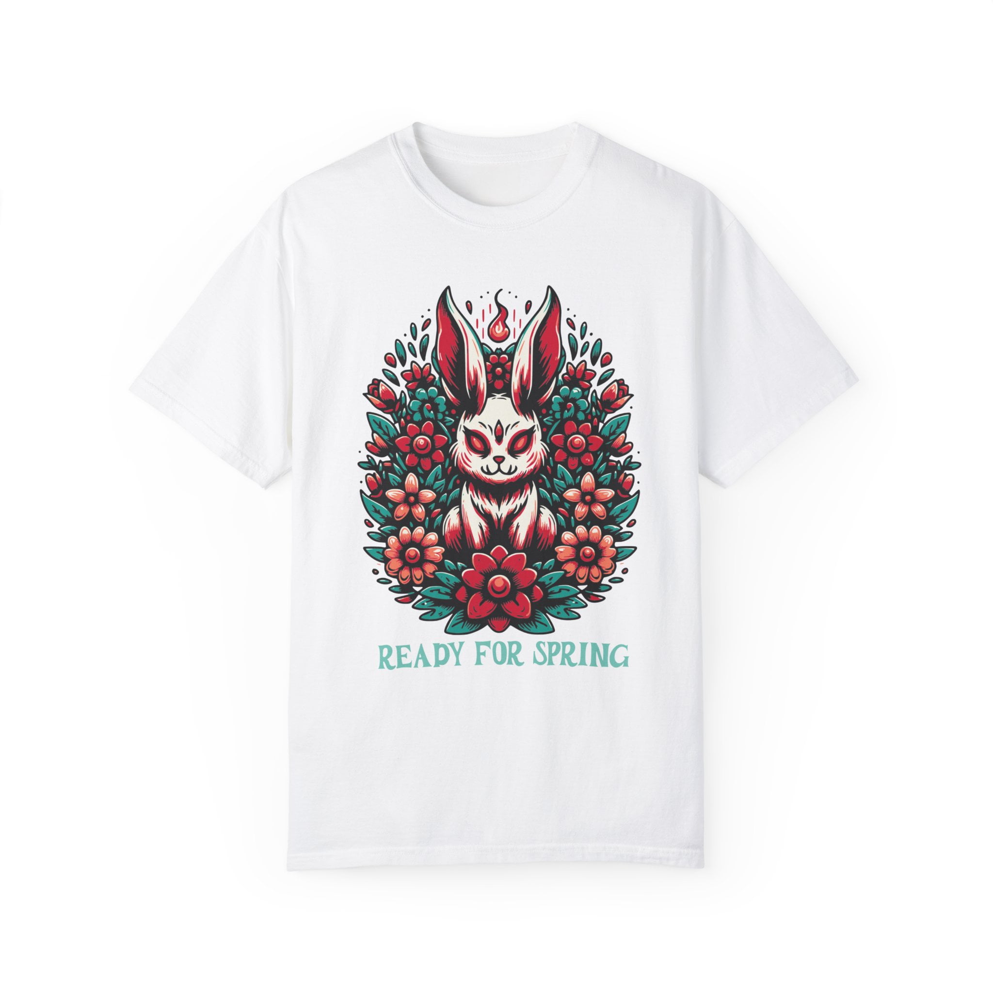 Ready For Spring Demonic Bunny Graphic Tee Shirt - Walmart.com