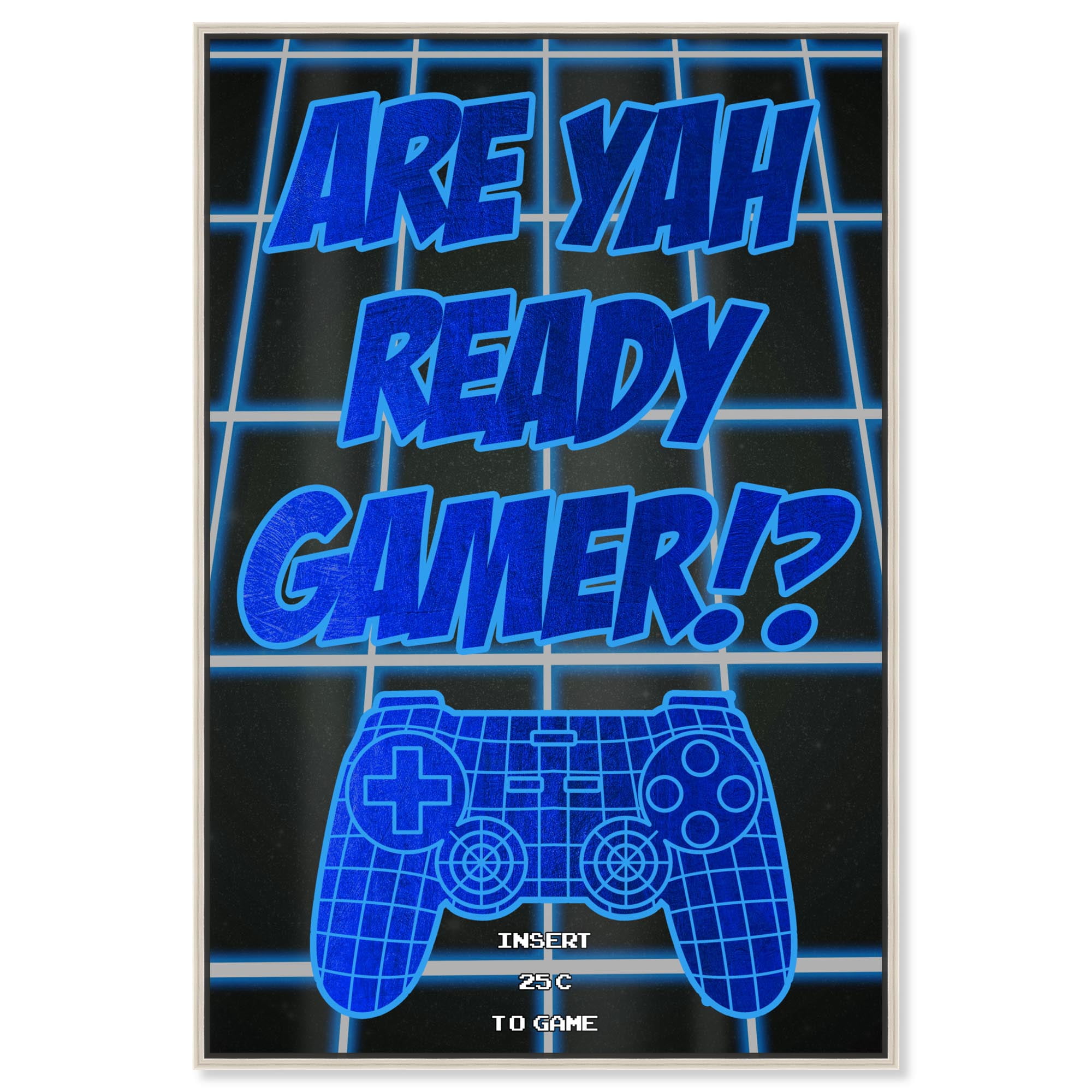 Ready Gamer Canvas Gamer Art Prints by Art Remedy, Silver Frame, 30" x ...