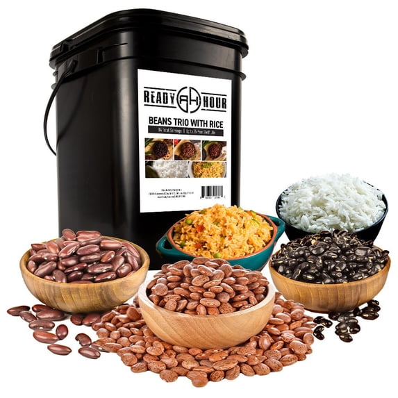 Ready Hour Beans Trio With Rice Survival Food Kit (100 servings, 14 pk ...