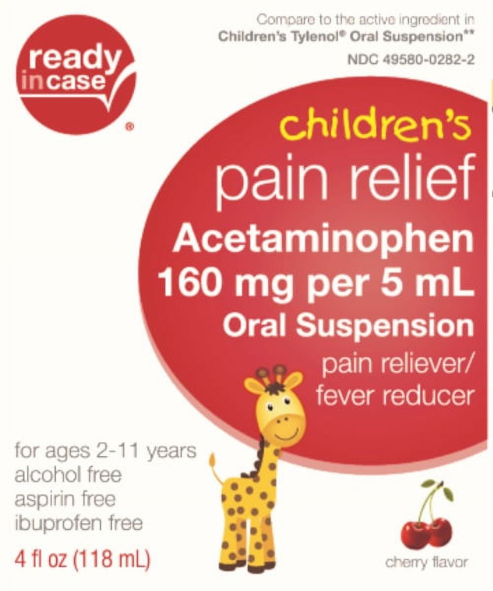 Ready In Case Children's Pain & Fever Acetaminophen 160 mg per 5 mL ...