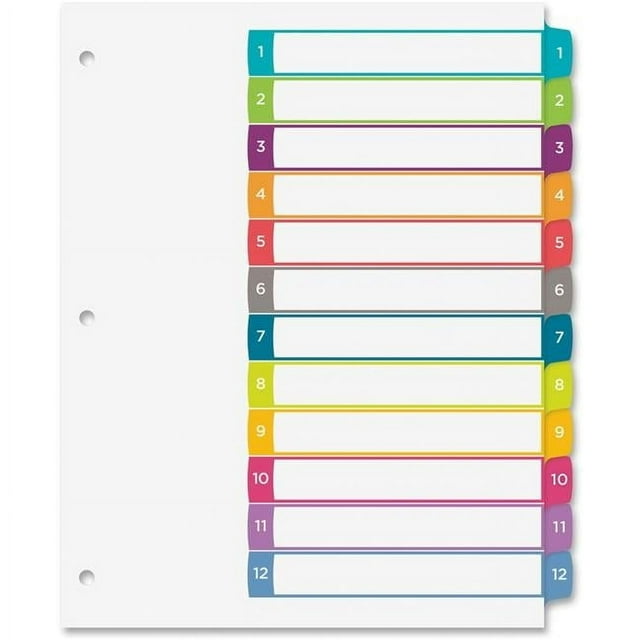 Ready Index Table of Contents Dividers 1 to 12, Multicolor - Walmart ...