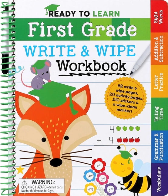 Ready to Learn: First Grade Write and Wipe Workbook for Kids Learning ...