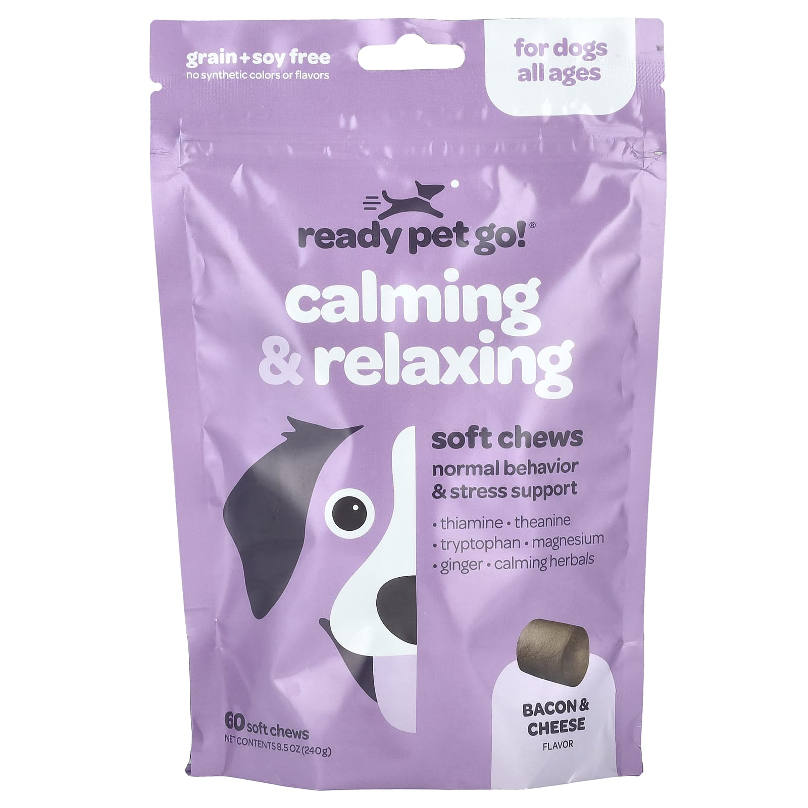 Ready Pet Go! Calming and Relaxing, For Dogs Bacon and Cheese Soft Chews 60 Count, 1 Ea, 2 Pack ...