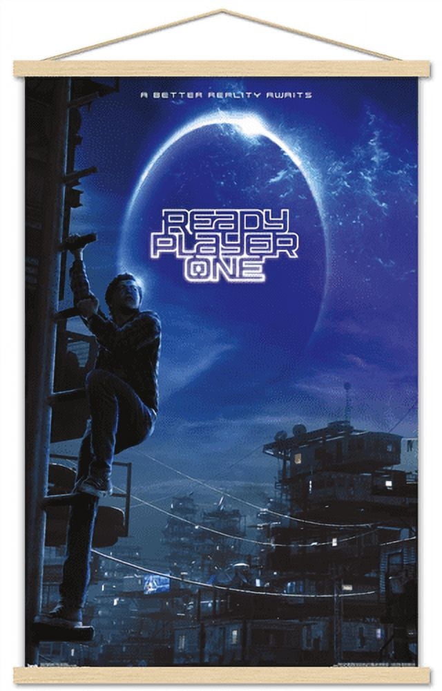 Ready Player One - One Sheet Wall Poster with Wooden Magnetic Frame, 22 ...