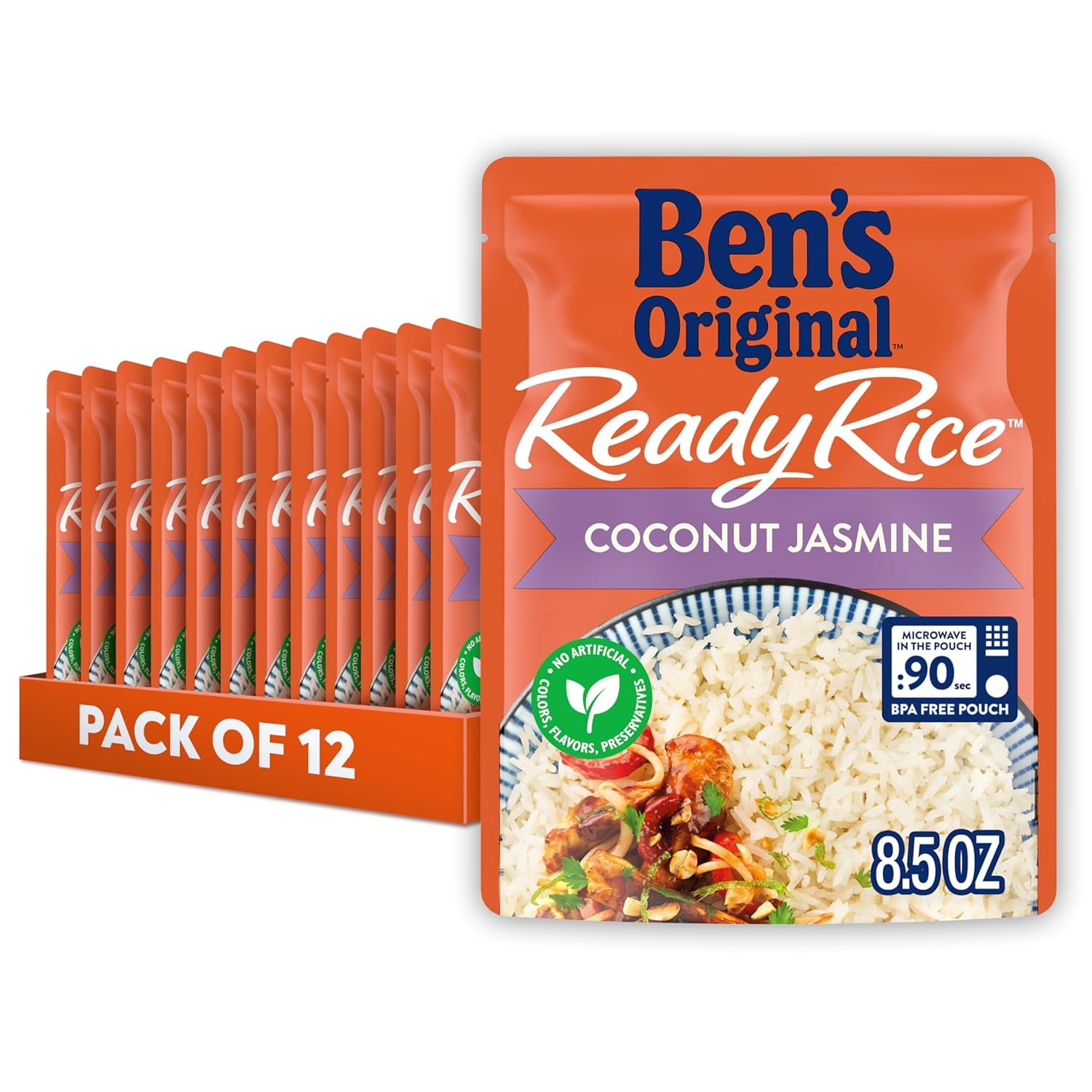 Ready Rice Coconut Jasmine Flavored Rice, Easy Dinner Side, 8.5 OZ ...