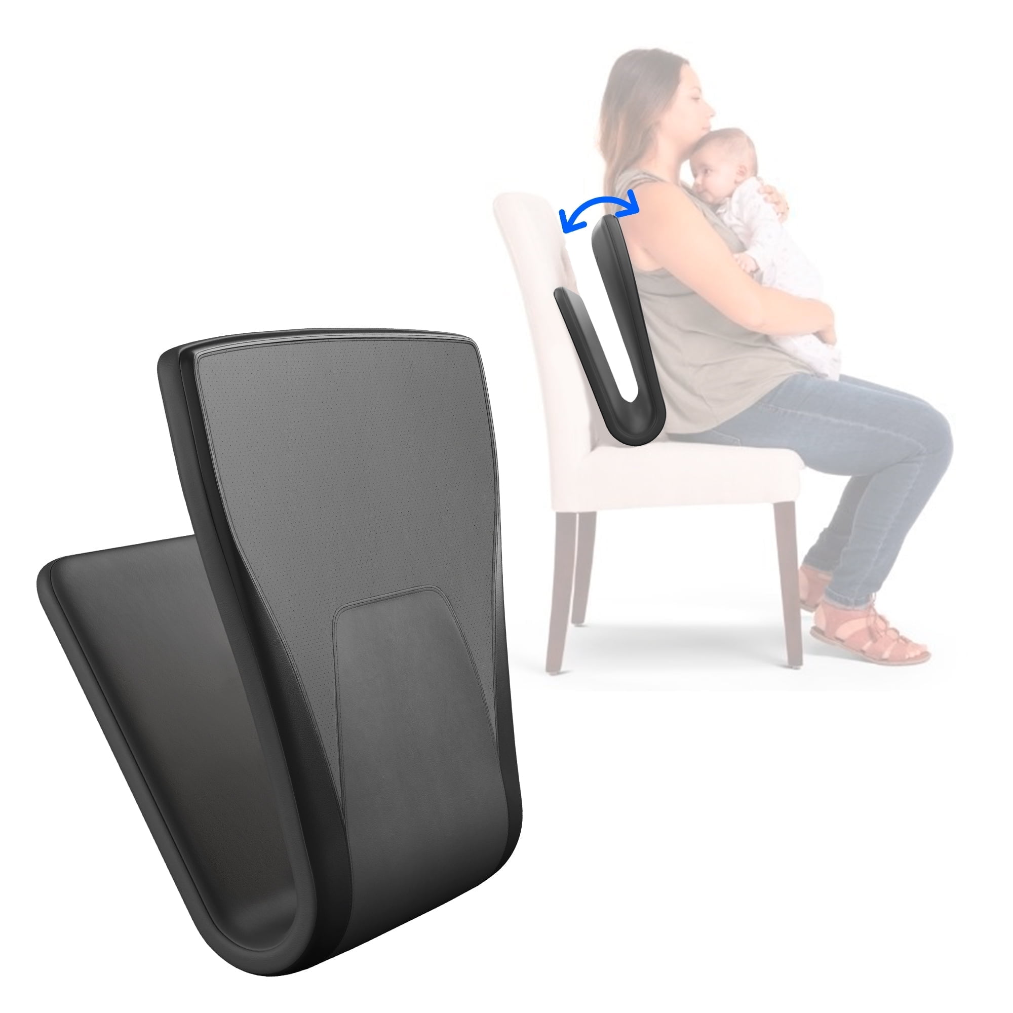 Ready Rocker Portable Rocking Chair, Modern Faux Leather, Carbon ...