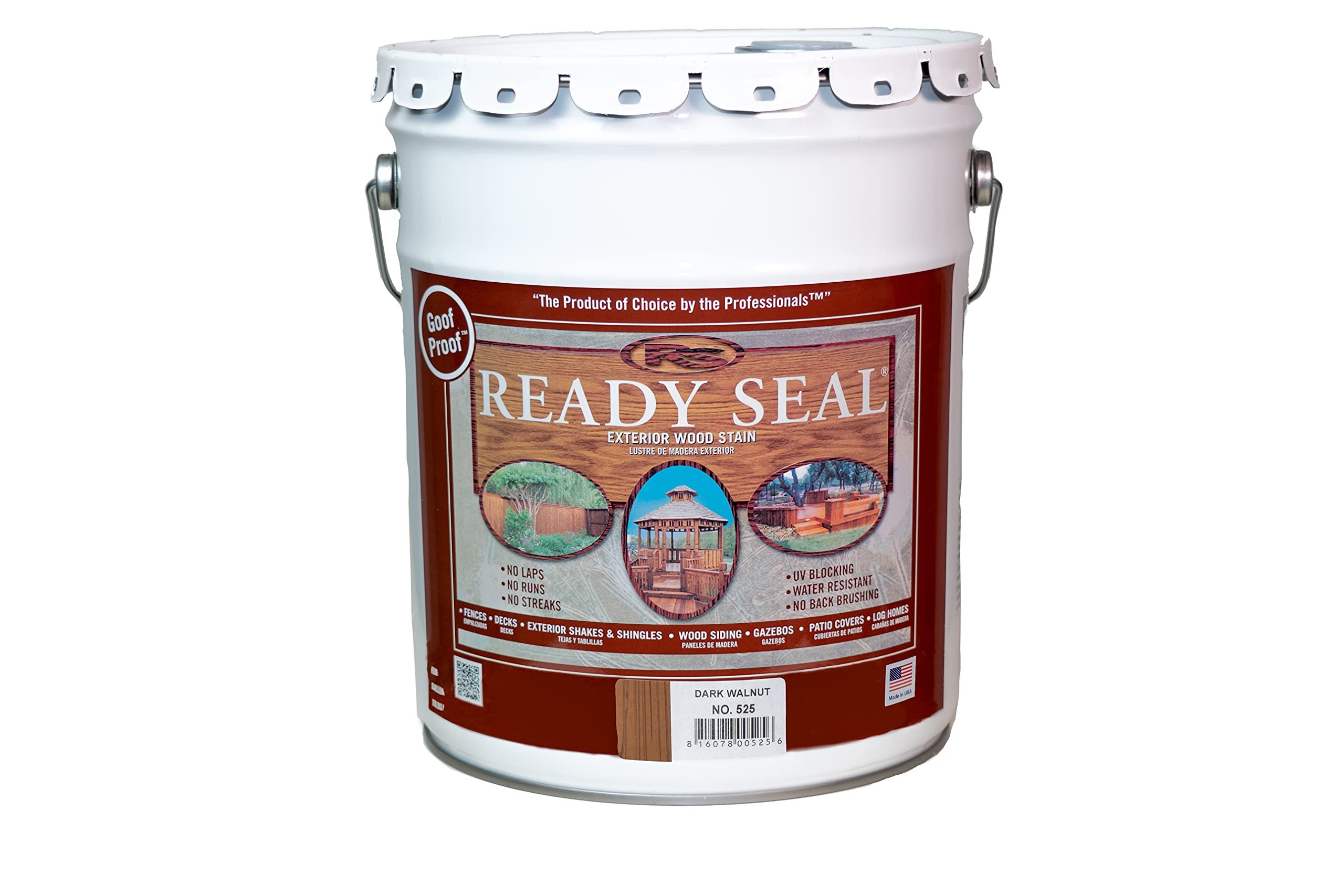 Ready Seal 525 Exterior Stain and Sealer for Wood, 5-Gallon, Dark ...