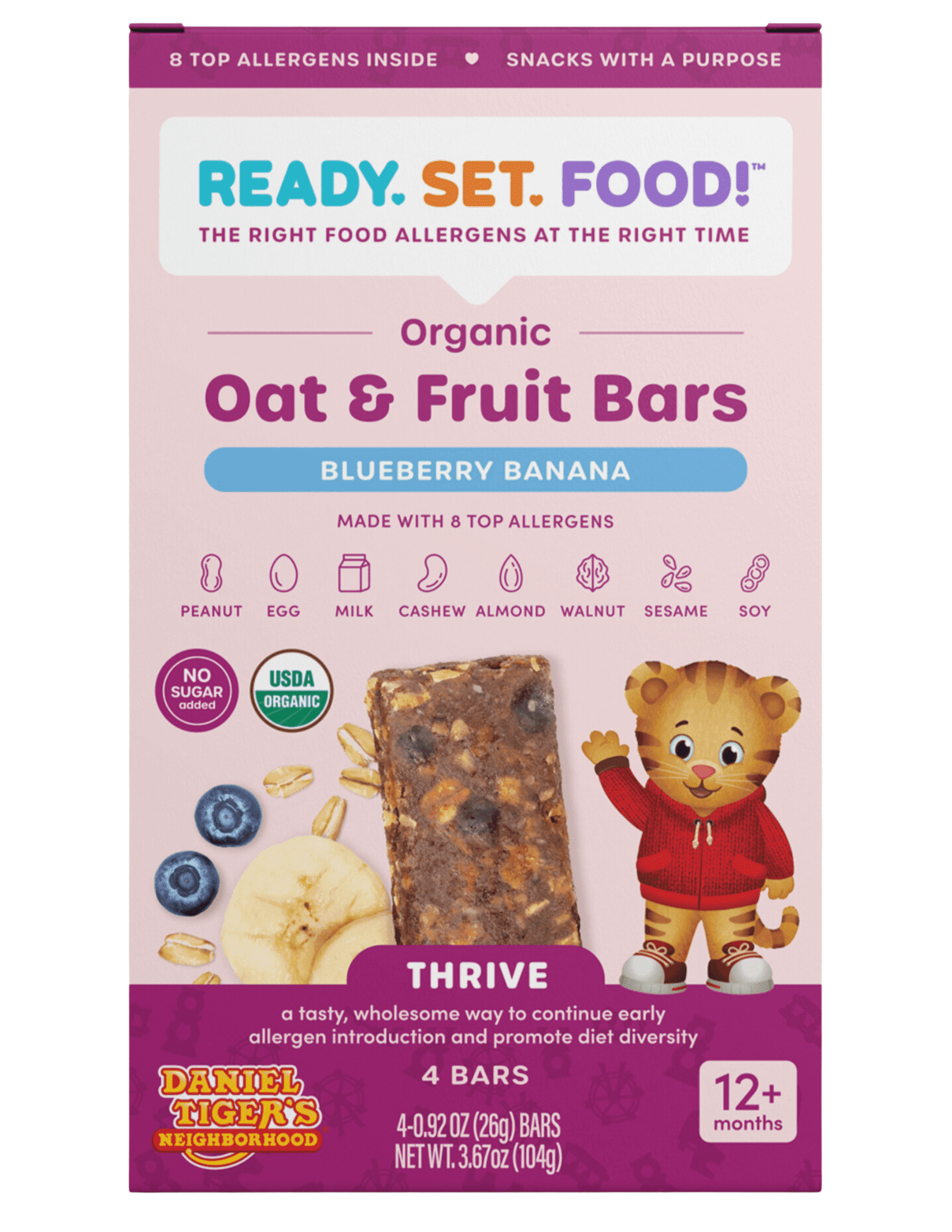 Ready Set Food Daniel Tiger Organic Toddler Food, Blueberry Banana Oat ...