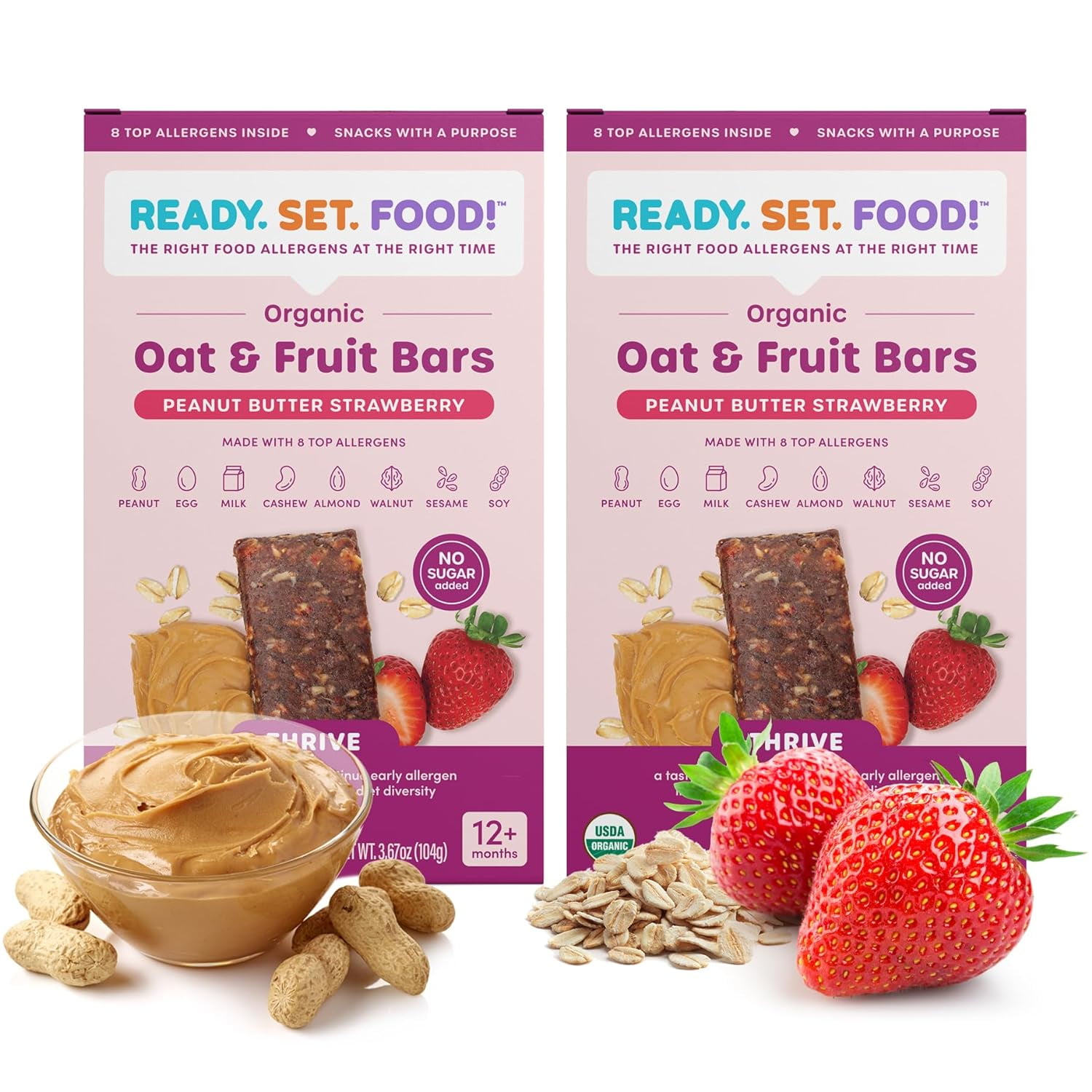Ready, Set, Food! Organic Oat & Fruit Bar, Toddler Snack with 8 Top ...