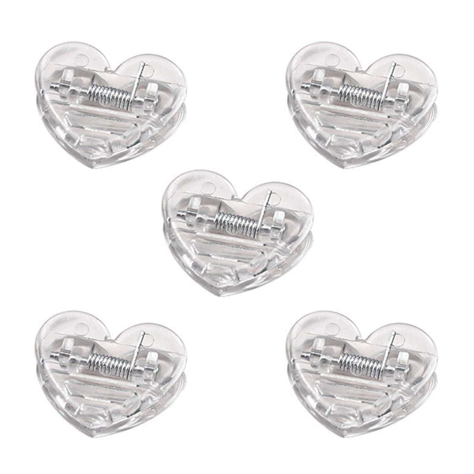 【Ready Stock】 5PCS Clear Heart Paper Clips Plastic Paper Clamps Mini ...