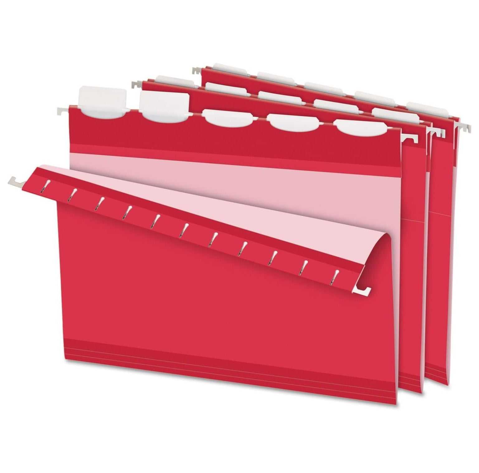 Ready-Tab Hanging File Folders Letter Size Red 5 Tab - Reinforced ...