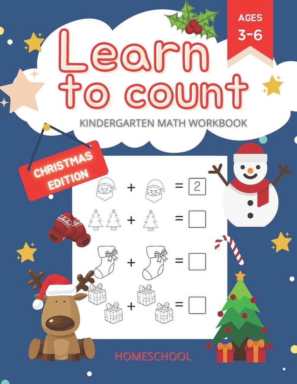 Ready Teddy: Learn to Count Kindergarten Math Workbook Christmas ...
