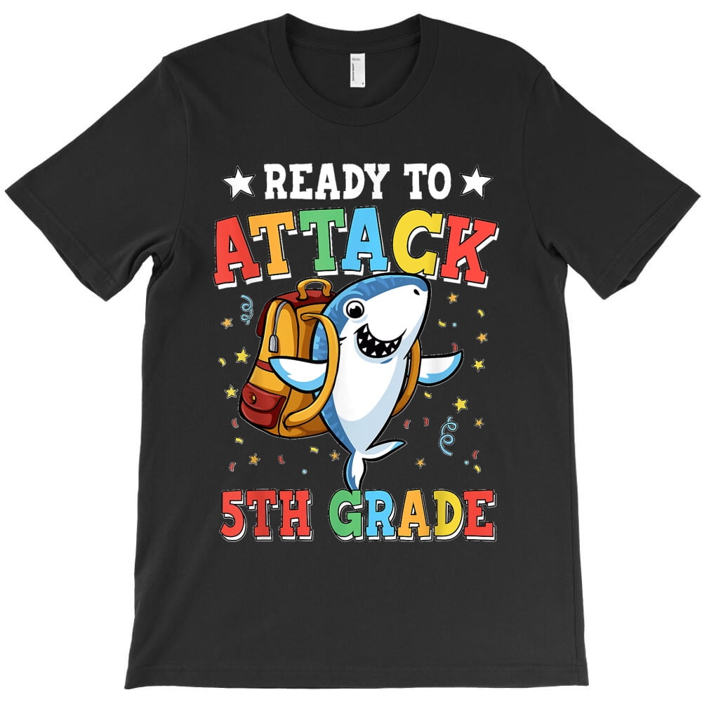 Ready To Attack 5th Grade Funny Shark Back To School Graphic - Premium ...