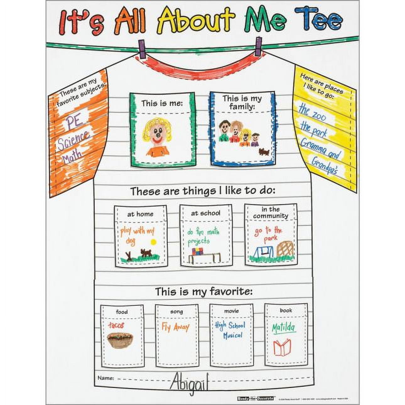 Ready-To-Decorate All About Me Tee Posters - 24 posters - Walmart.com