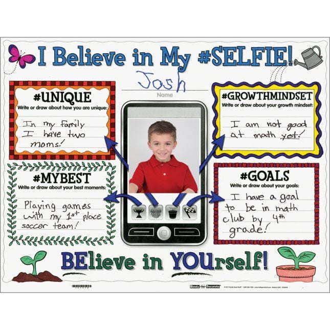 Ready-To-Decorate Growth Mindset Proud Of My #SELFIE Posters - Walmart.com