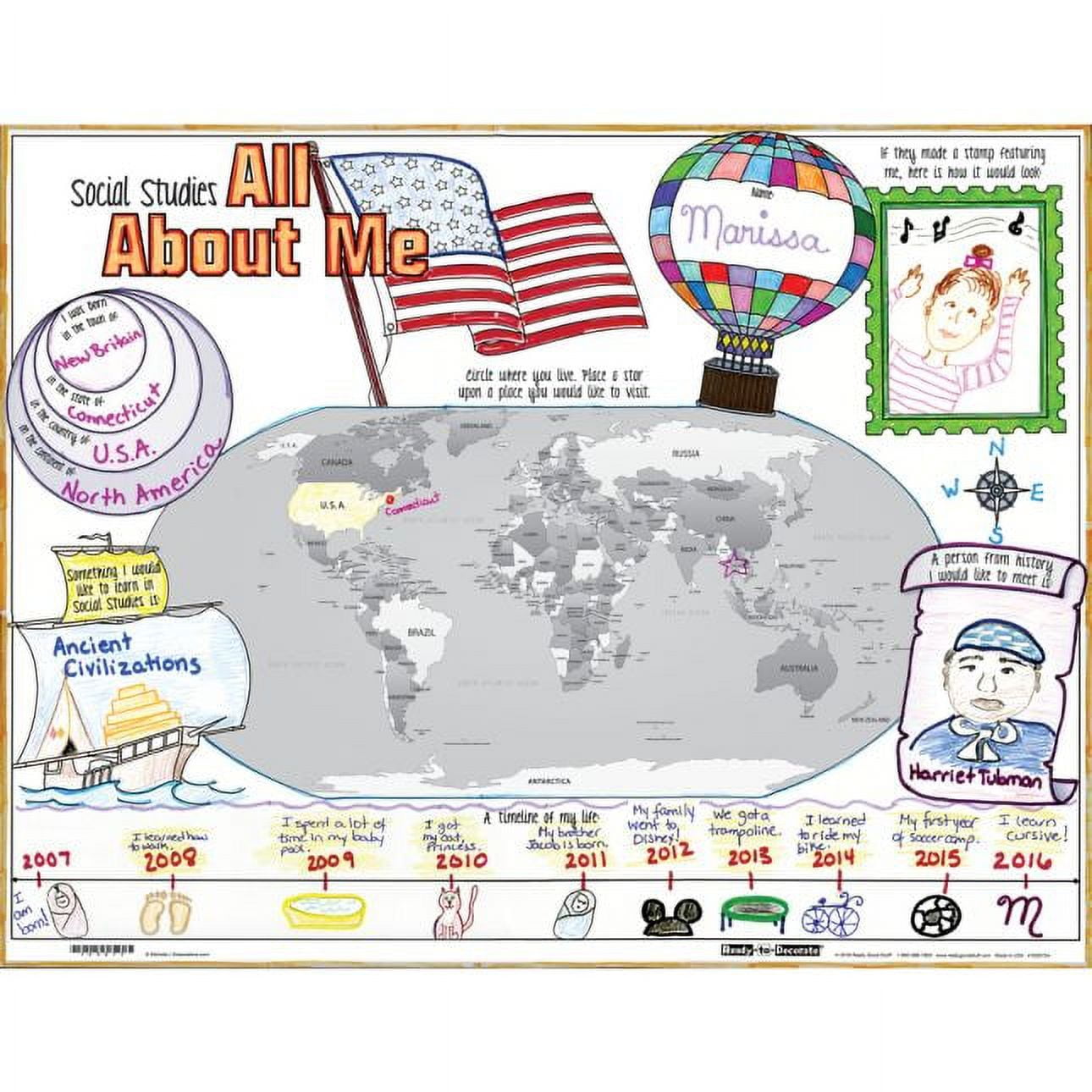 Ready-To-Decorate Social Studies All About Me Posters - 24 posters ...