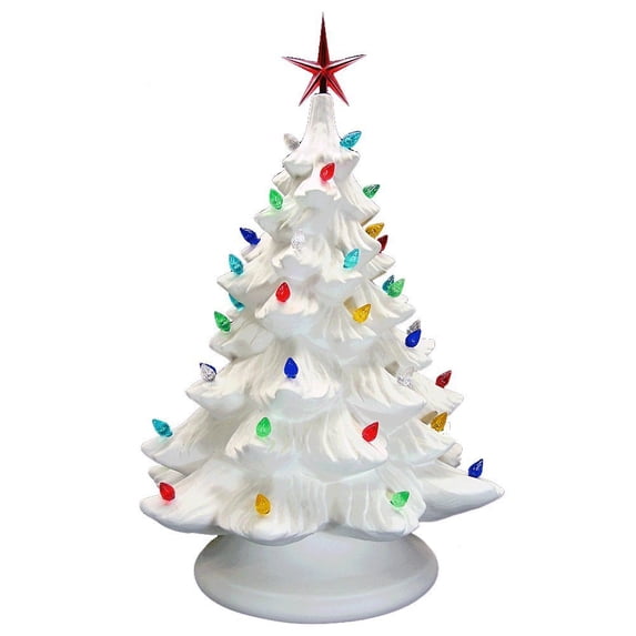Ready To Paint Large Ceramic Bisque Christmas Tree with Electrical Cord ...
