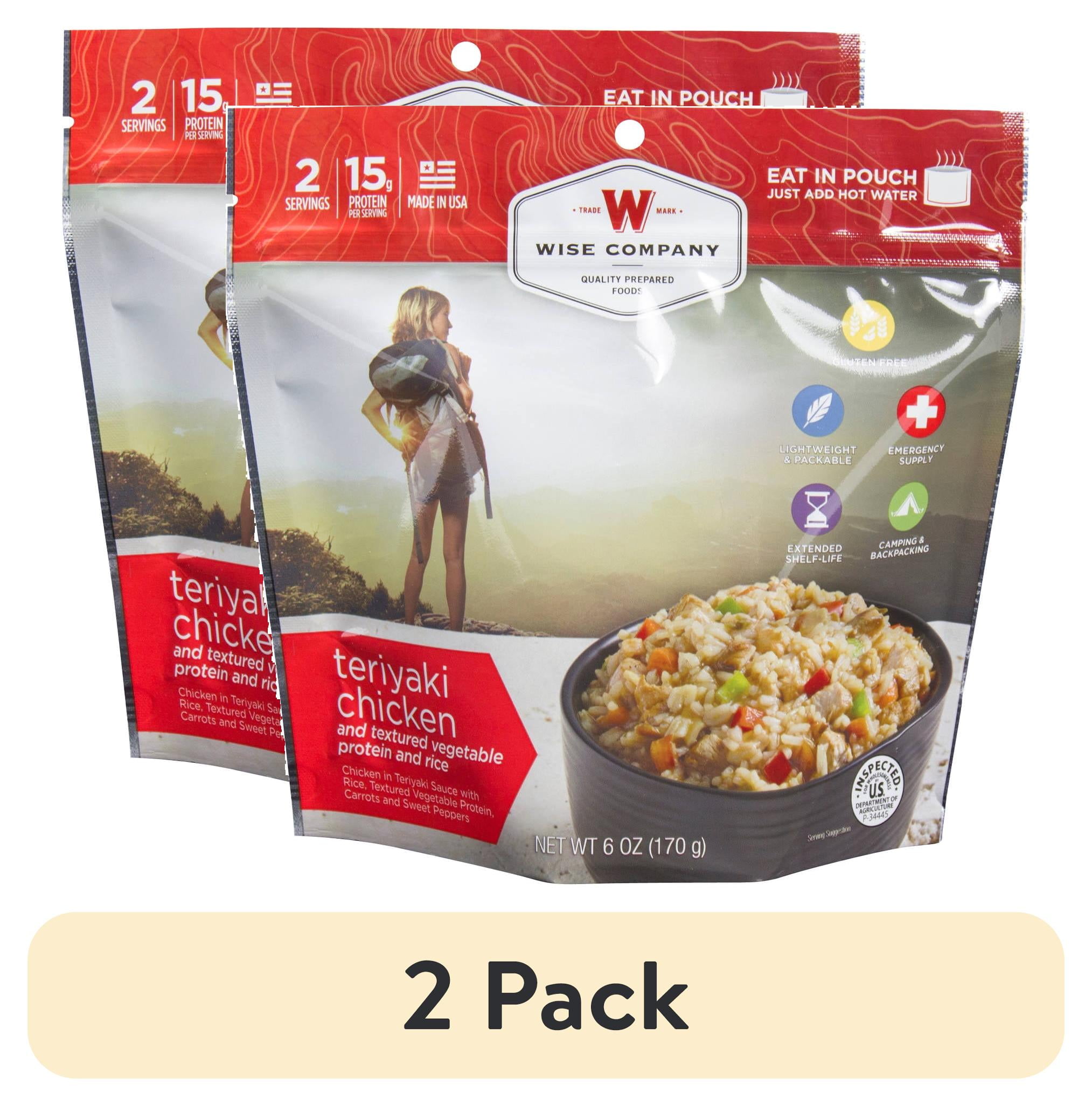 (2 pack) Wise Company Teriyaki Chicken & Rice, Single Serving Pouch ...