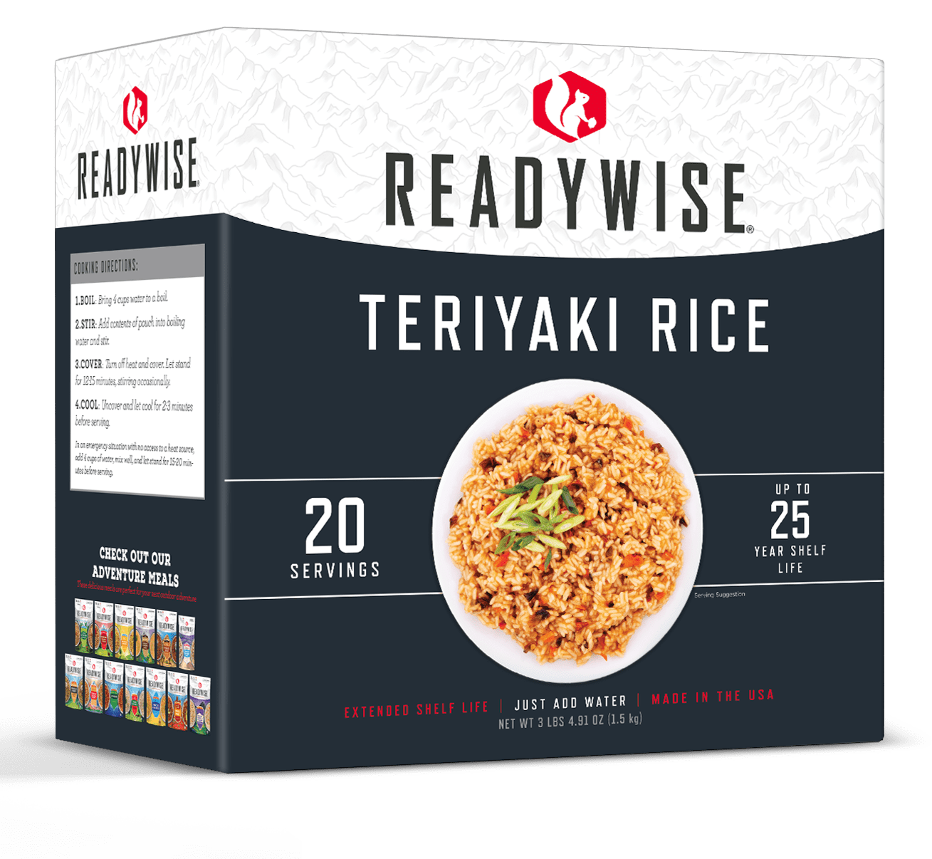 Ready Wise Teriyaki & Chicken 20 Serving, Shelf-Stable, Emergency Meal ...