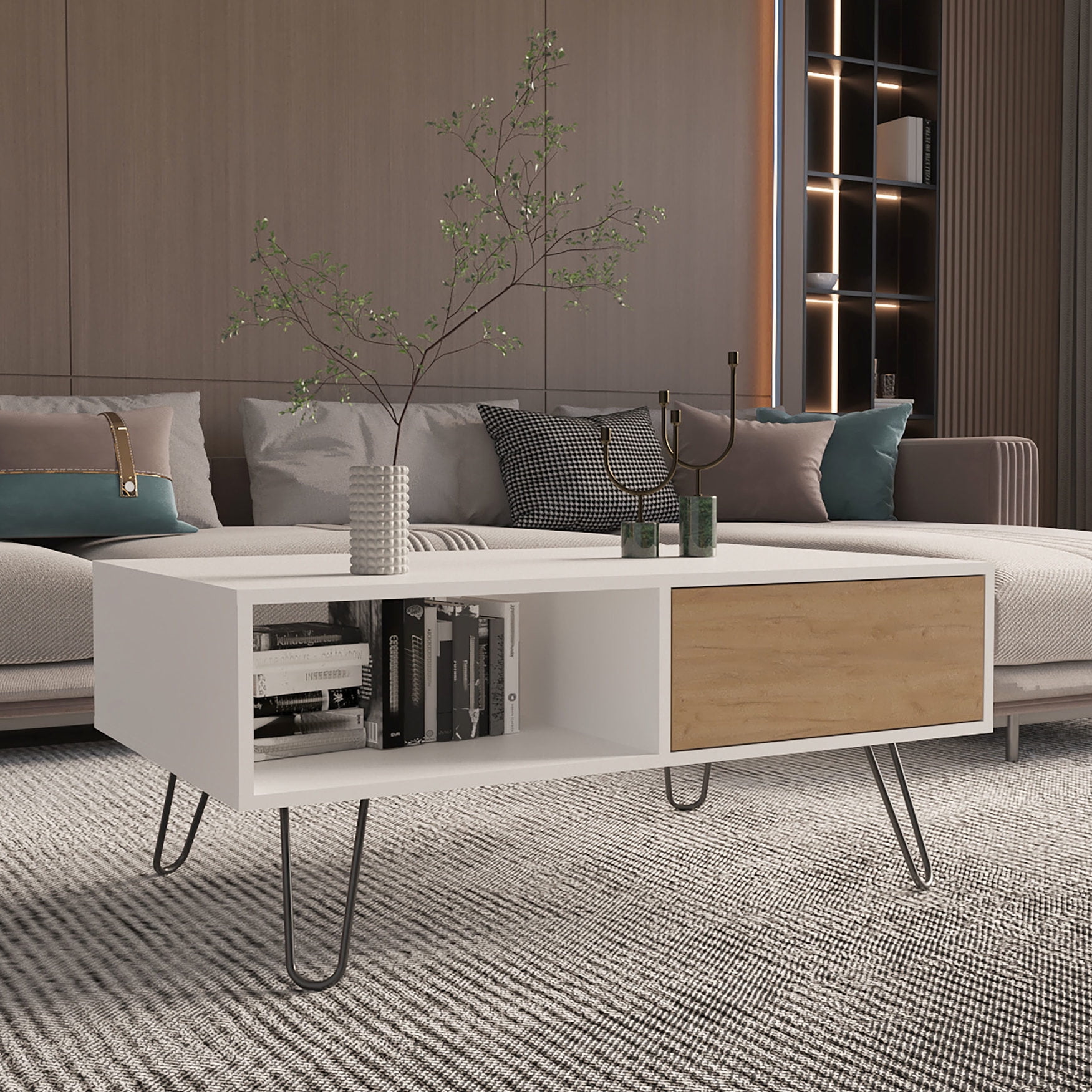 Ready - to - Assemble Coffee Table - Keep Space Organized, Show Books ...