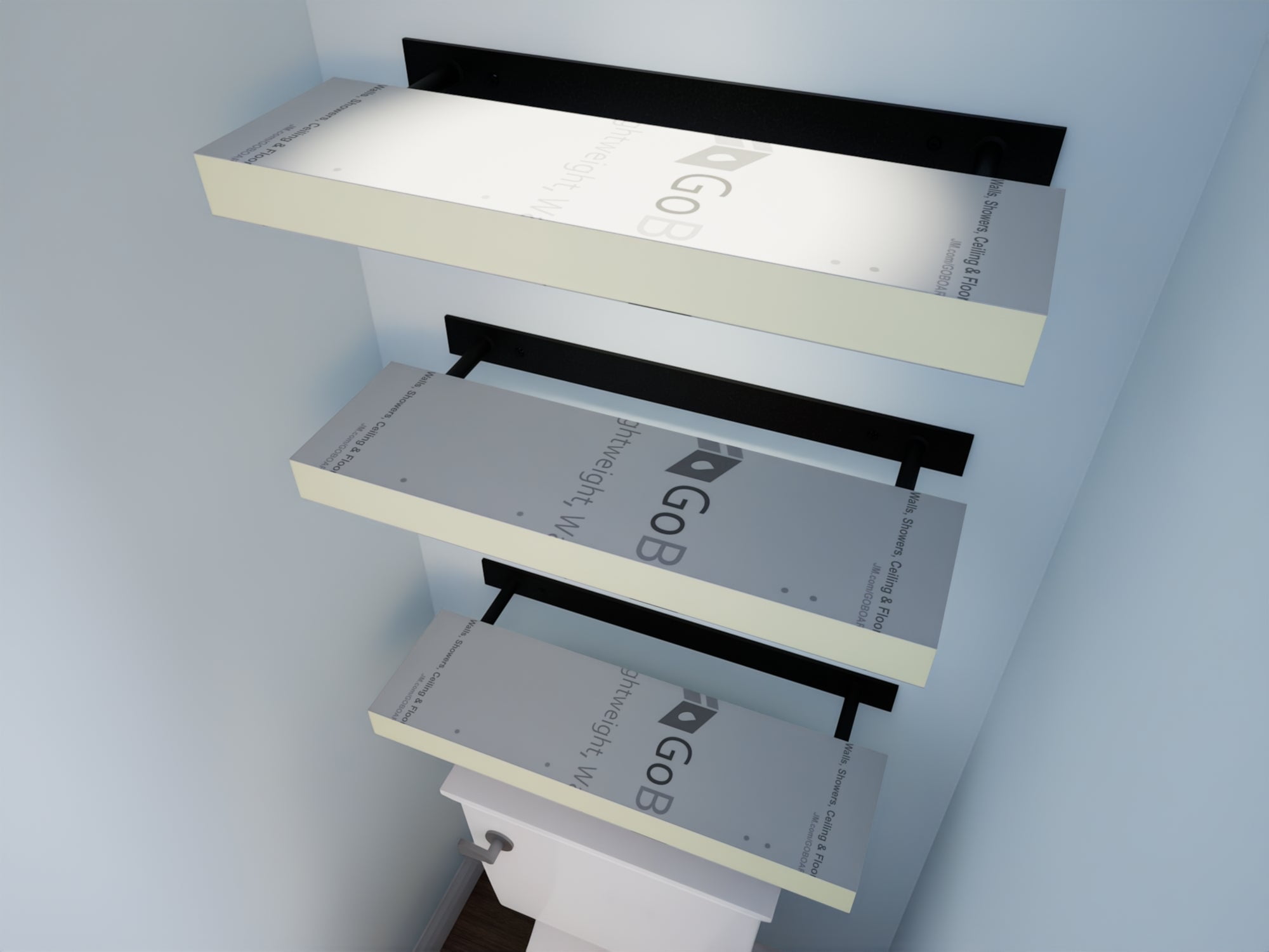 The Original™ Ready-to-Tile Free Floating Shelf with GoBoard 10x36 ...