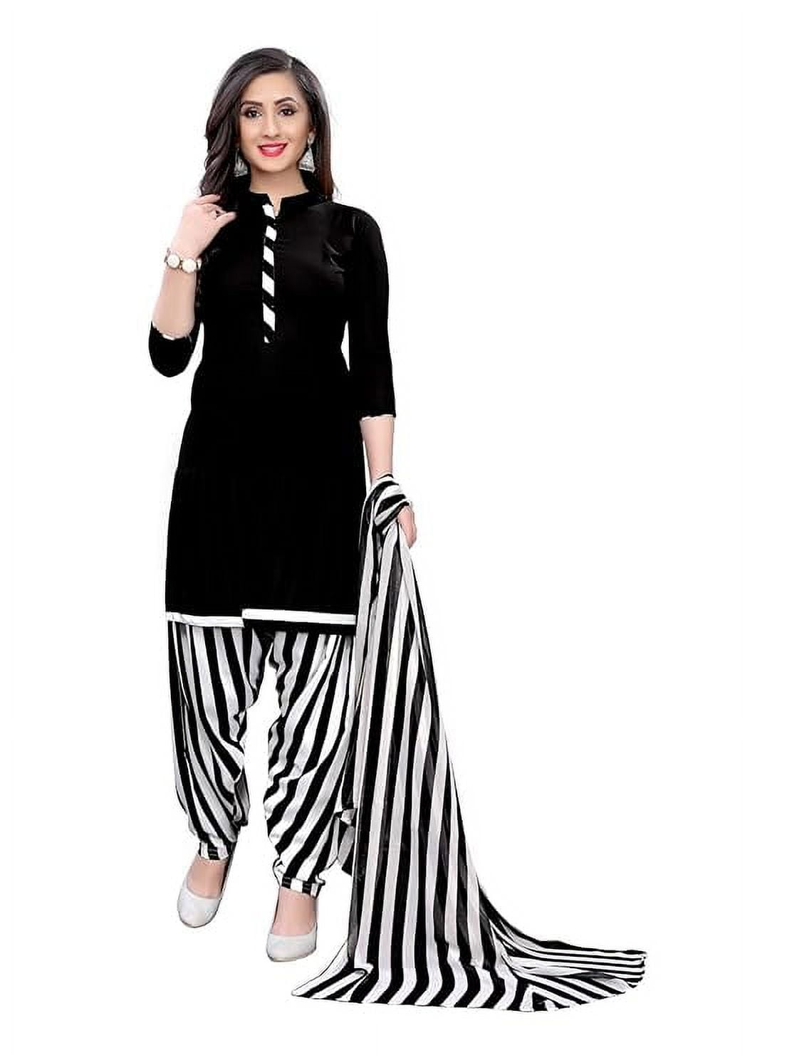 Ready to Wear Indian pakistani Designer Crepe Salwar Suit With Matching ...