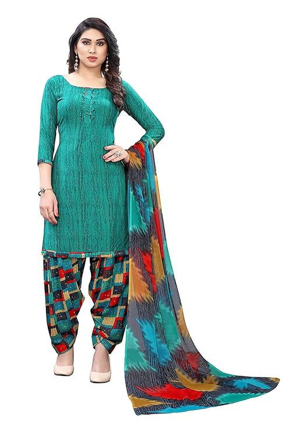 Ready to Wear Indian pakistani Designer Crepe Salwar Suit With Matching ...