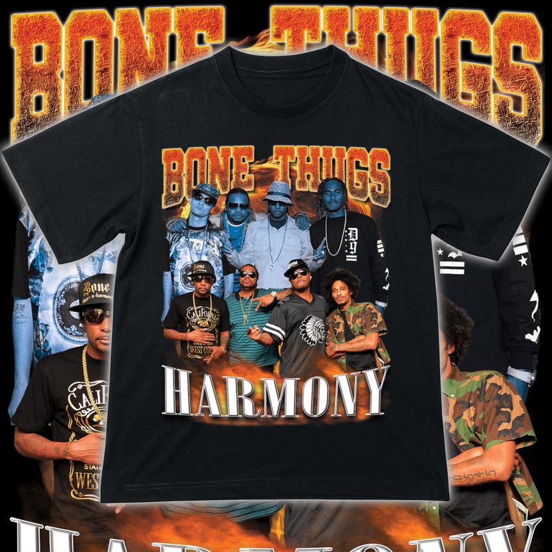 Ready to print tshirt , Vintage Rap Bootleg Bone Thugs Png, instant ...