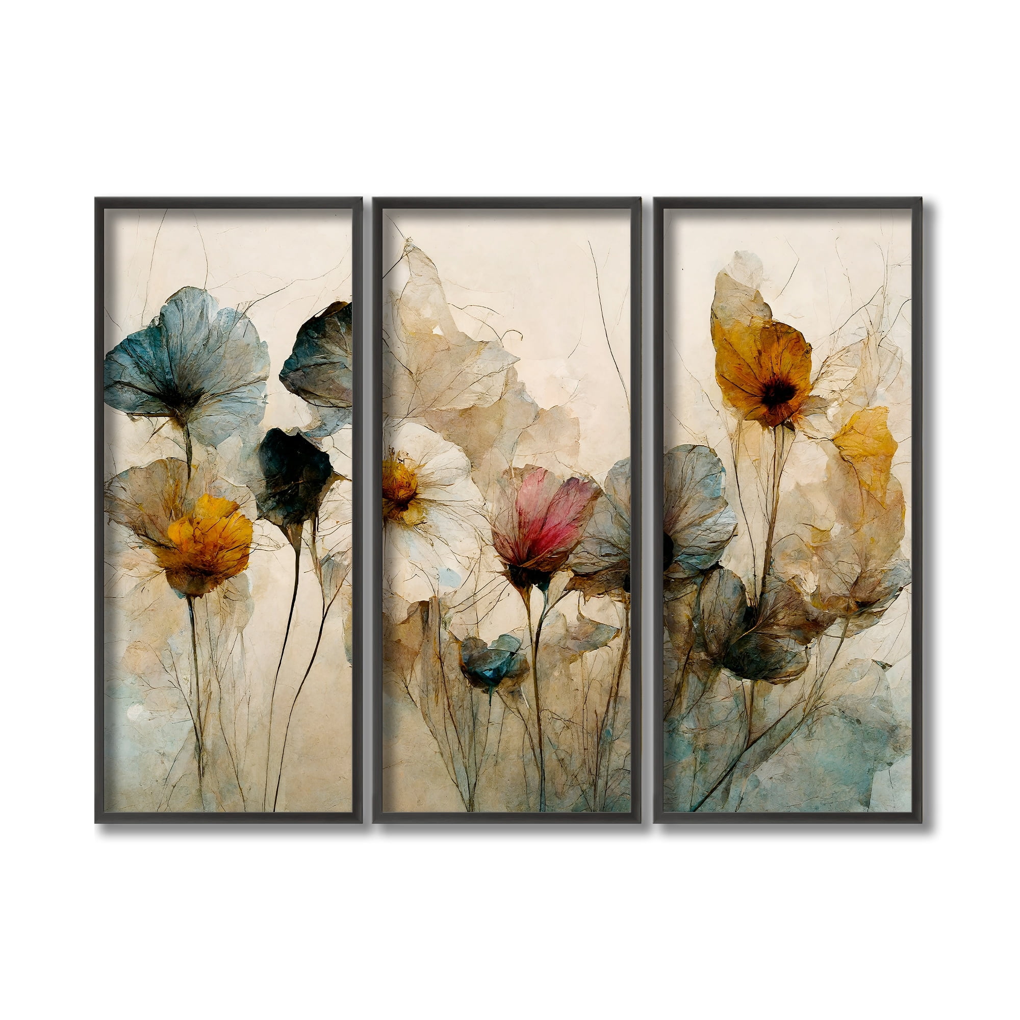Ready2HangArt "Dry Flower Bouquet" Framed 3-Piece Wall Art Set by ...