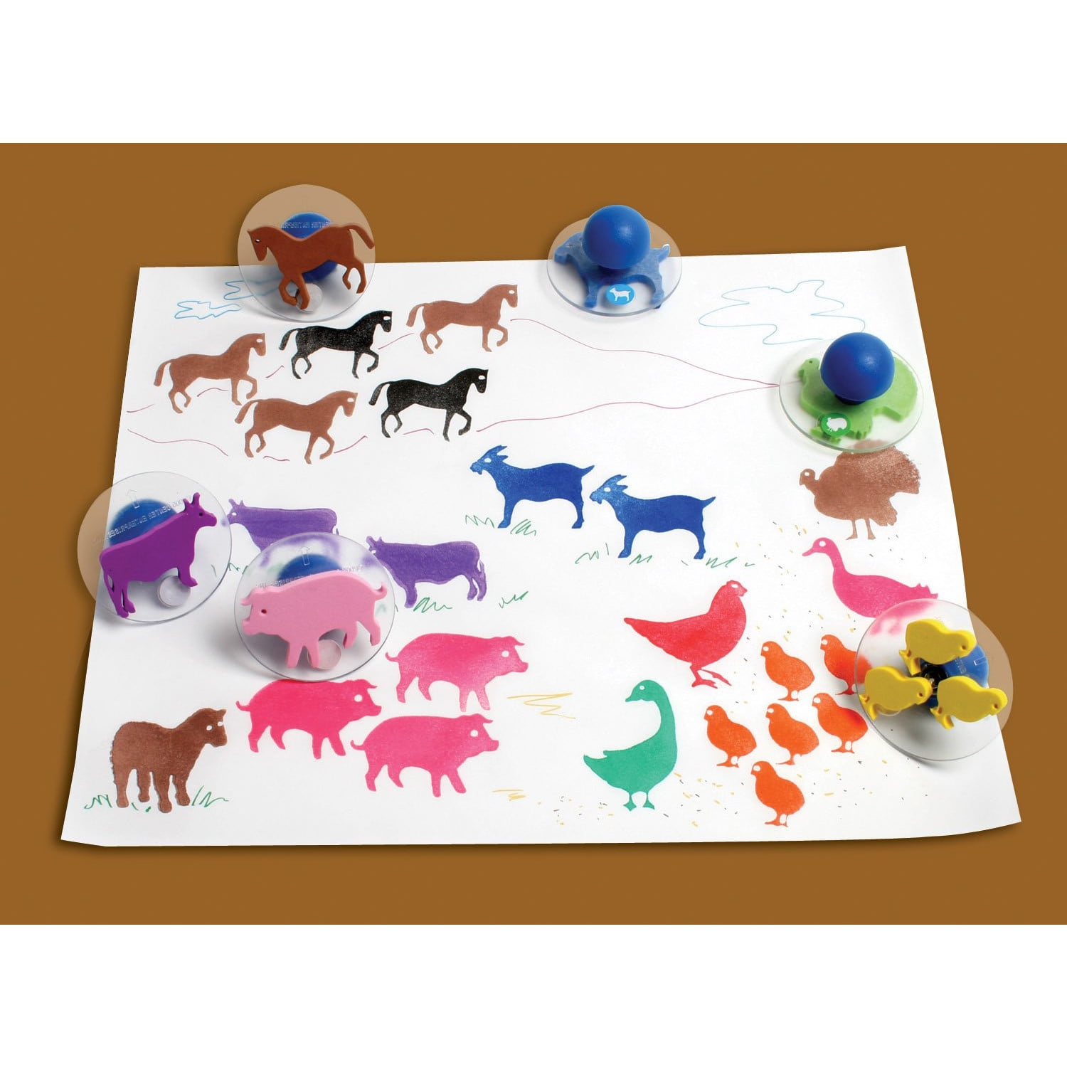 Ready2Learn Giant Farm Animals Stamps, 3 Inches, Set of 10 - Walmart.com