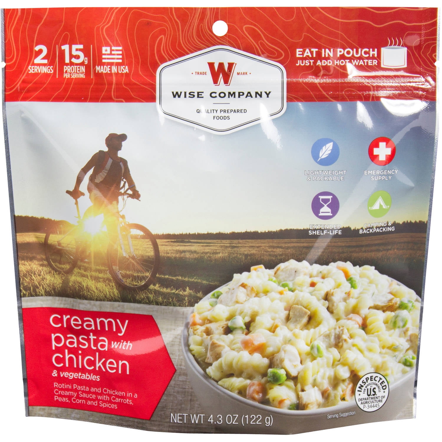 ReadyWise Outdoor Creamy Pasta with Chicken & Vegetables Prepared Meal ...