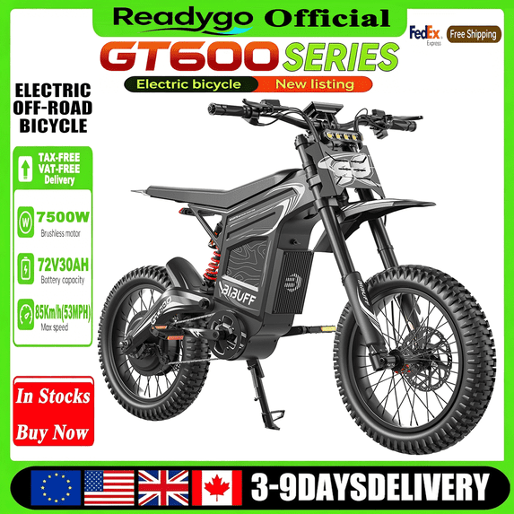 Readygo EKXBike BIBUFF GT600 Off-Road Ebike 85Kmh 7500W Brushless Motor ...