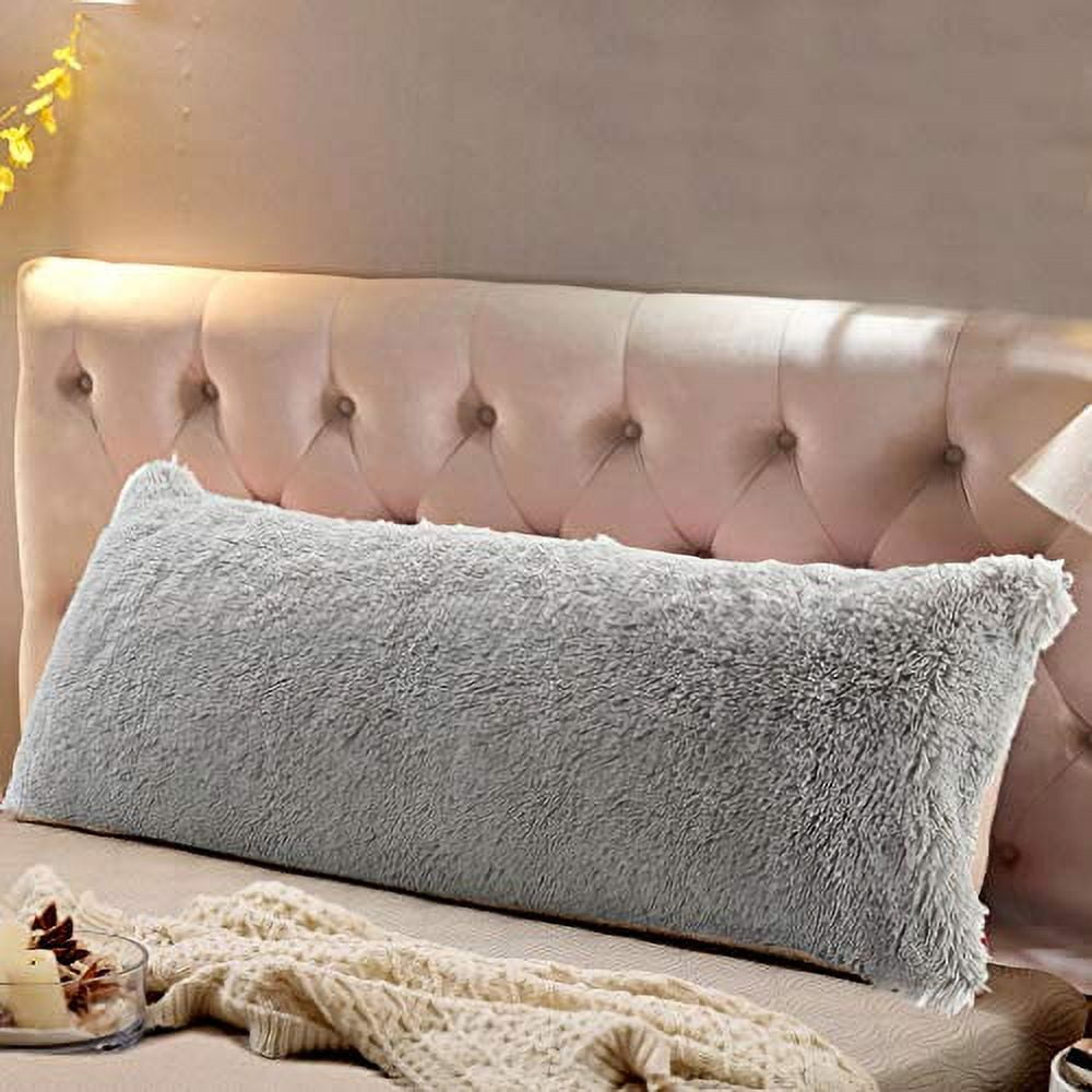 "Reafort Luxury Large Soft 21""x54"" Long Hair PV Body Pillow Case with ...