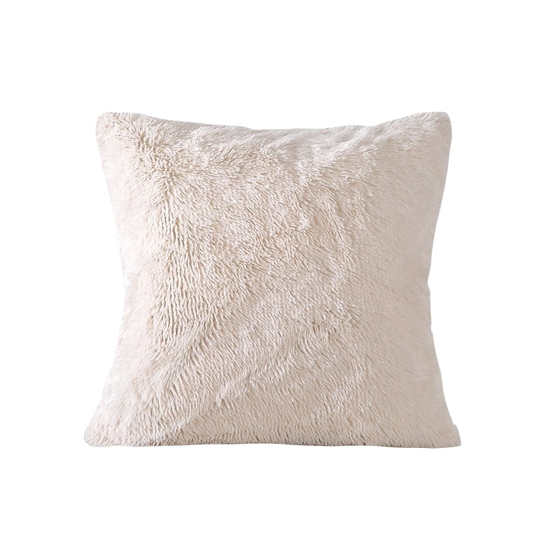 Reafort Luxury Long Hair, PV Fur, Faux Fur Euro Sham Pillow Cover/Case ...